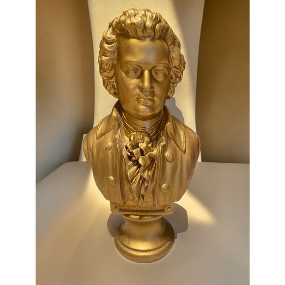 Unbranded | Art | Mozart Bust Statue Gold Painted Plaster Musical ...